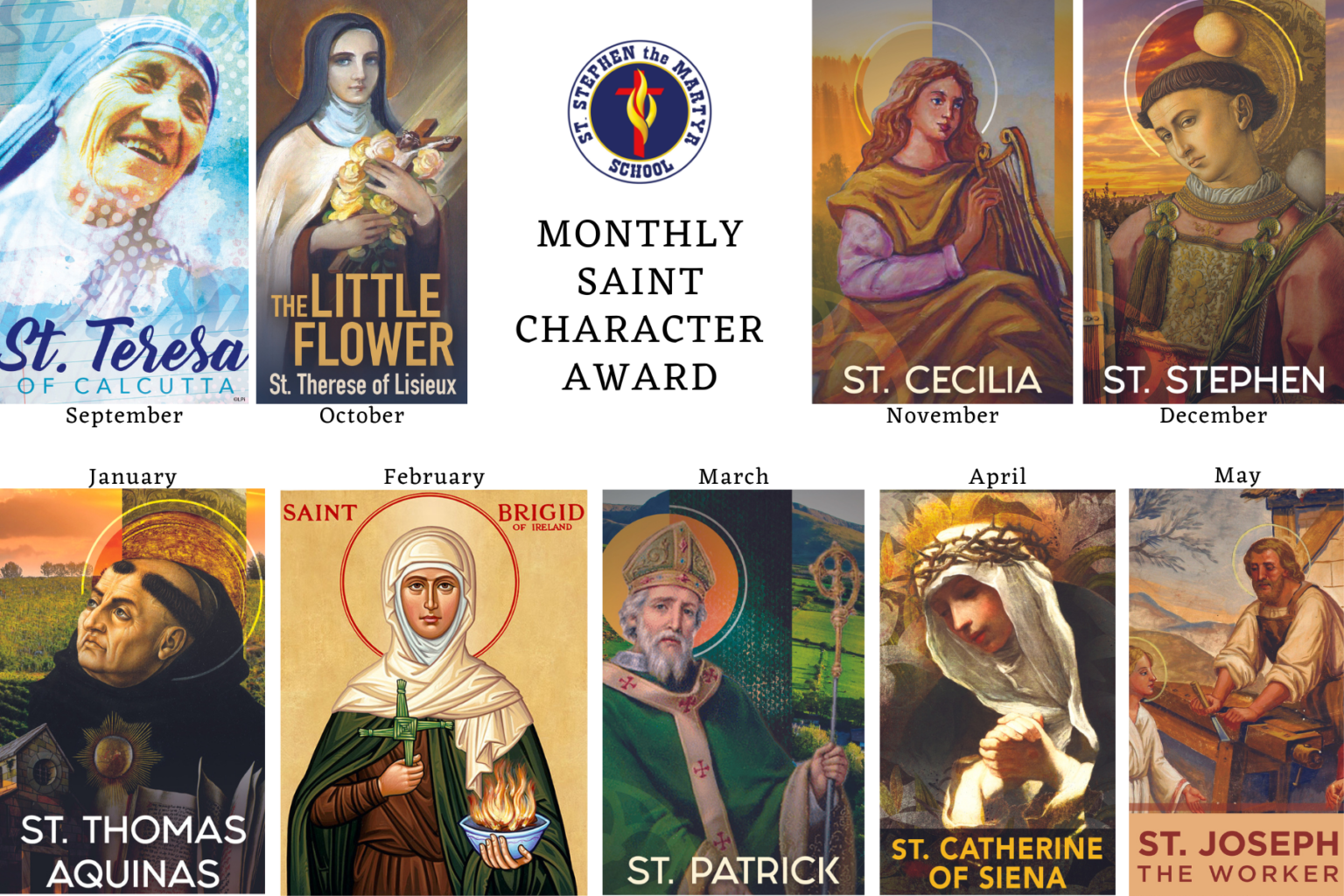 Monthly Saint Character Award - St. Stephen the Martyr Catholic School